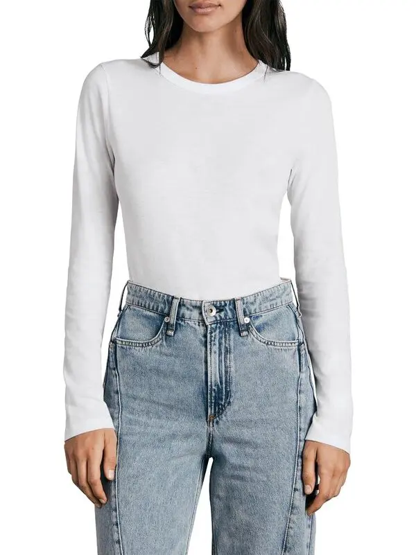 Rag & Bone The Long Sleeve Tee - Brightwht