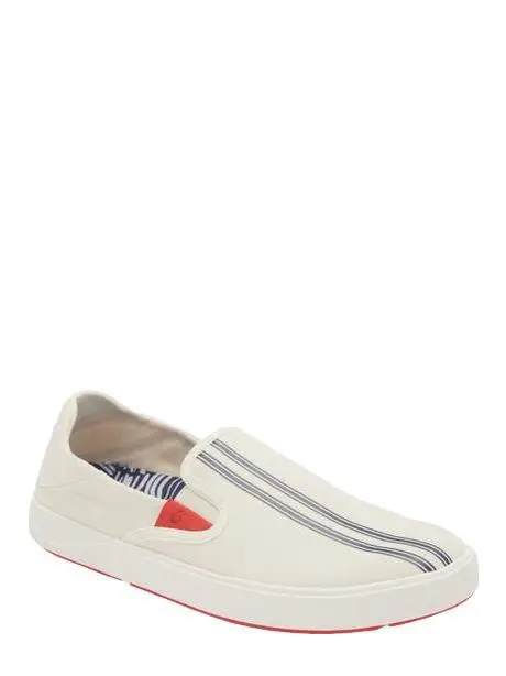 Olukai Lae'ahi Slip-on Sneaker - Off White/stripe