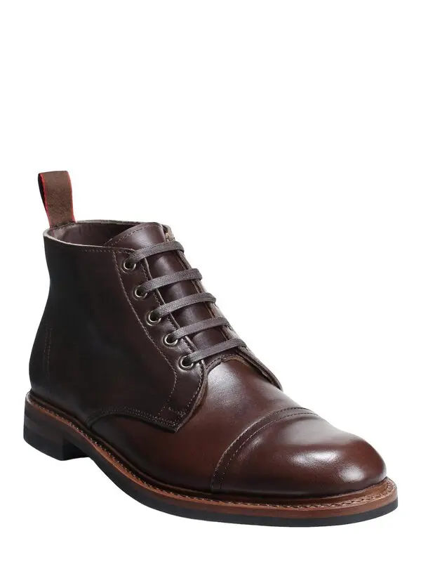 Allen Edmonds Patton Leather Cap-toe Boots - Brown Leather