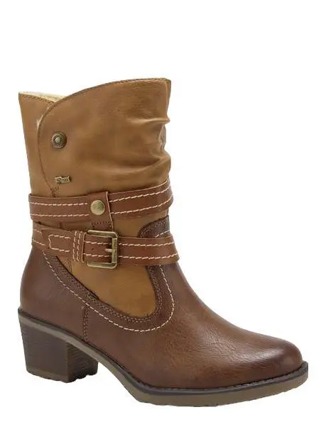 SPRING STEP SHOES Boisa Faux Fur Bootie - Medium Brown Synthetic