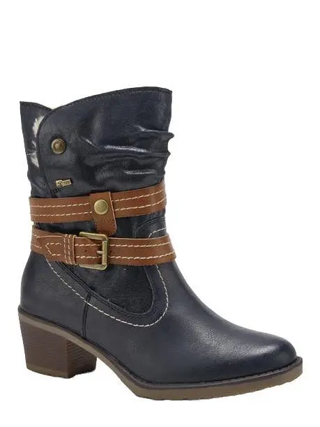 SPRING STEP SHOES Boisa Faux Fur Bootie - Navy Synthetic