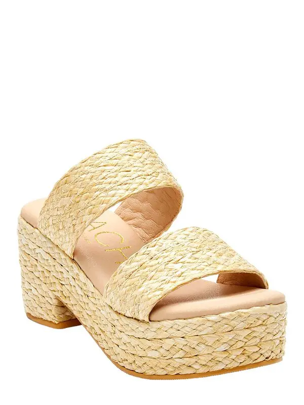 Matisse Ocean Ave Espadrille Platform Slide Sandal - Natural Fabric