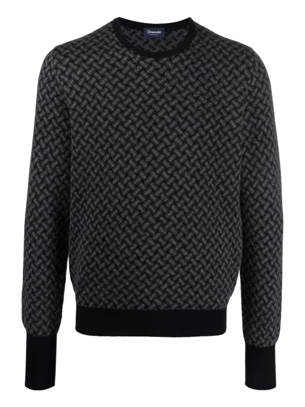 DRUMOHR Pattern Jacquard Knit Jumper - Grey