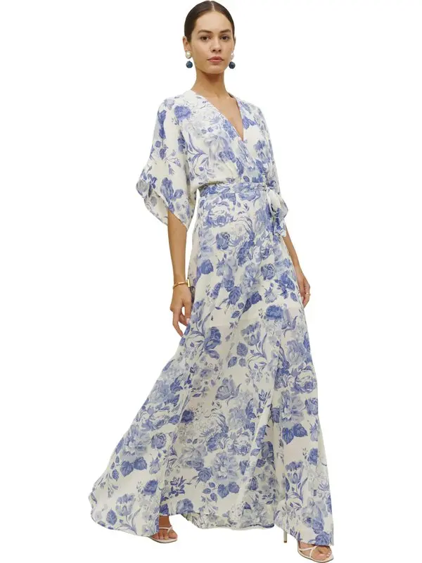 REFORMATION Winslow Wrap Dress - Lucerne