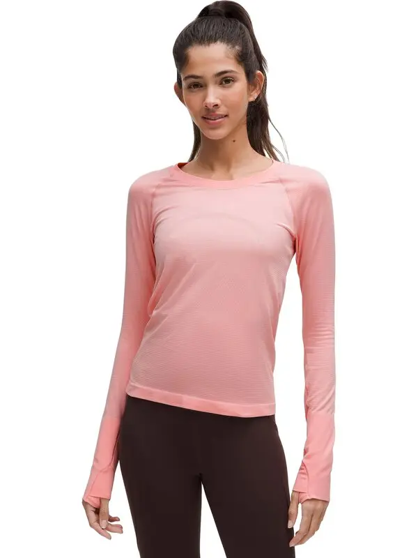 Lululemon Swiftly Tech Long-sleeve Shirt 2.0 - Bright Coral
