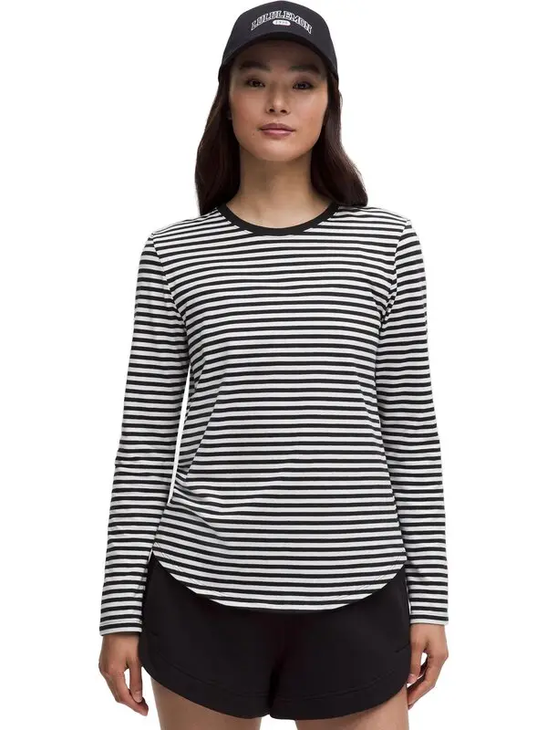 Lululemon Love Long-sleeve Shirt - Narrow Bold Stripe Black White