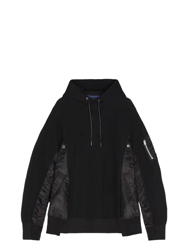 Sacai Sponge Sweat X Ma-1 Hoodie - Black