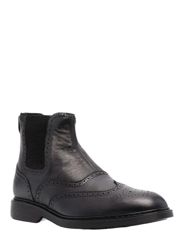 Hogan Leather Chelsea Boots - Black