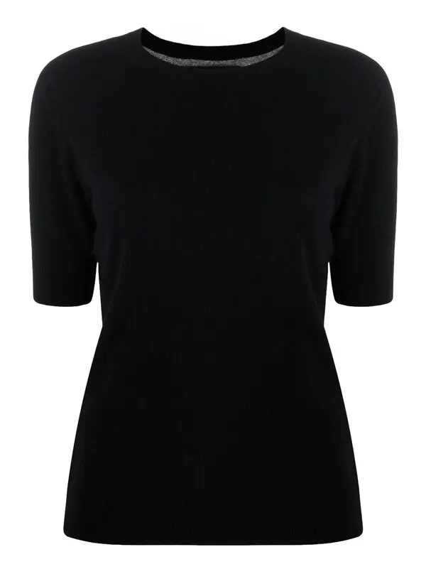 LISA YANG Short-sleeve Cashmere Top - Black