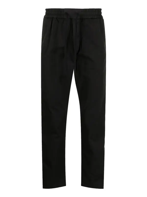 Iceberg Elasticated-waist Cotton-blend Trousers - Black