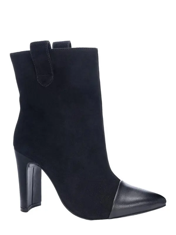 42 GOLD Kara Cap-toe Bootie - Black Suede
