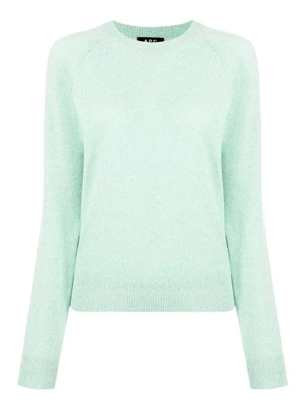 A.p.c. Fine-knit Ribbed-trim Jumper - Green