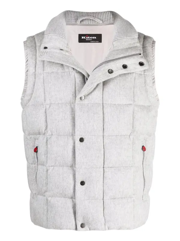Kiton Button-down Padded Gilet - Grey