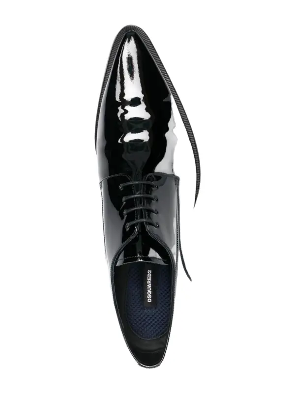 Dsquared2 Patent Leather Derby Shoes - Black