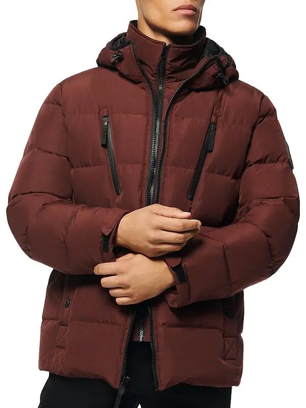 Andrew Marc Marc New York Montrose Mid-length Puffer Coat - Oxblood