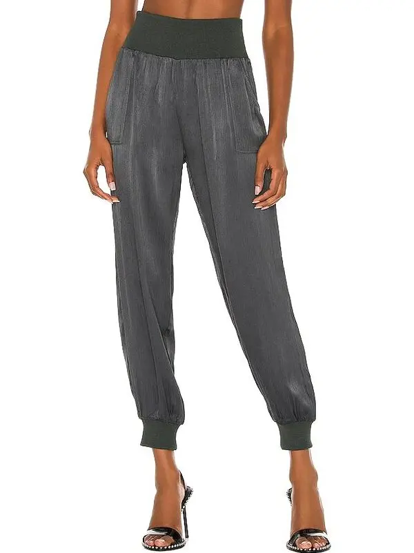 BOBI Sleek Textured Pant - Deep Sage