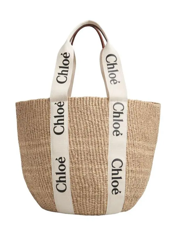 Chloé Large Woody Basket - White