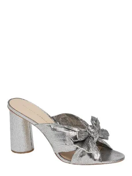 LOEFFLER RANDALL Penny Knotted Lamé Sandal - Silver