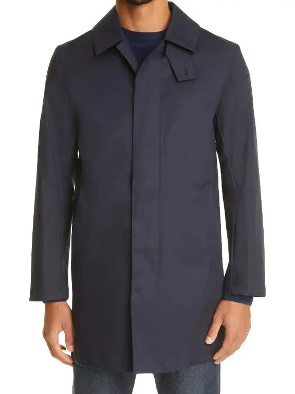 Mackintosh Cambridge Raintec Cotton Rain Coat - Navy