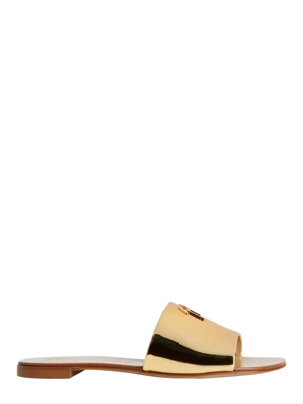 GIUSEPPE ZANOTTI Shirley Metallic Flat Sandals - Gold