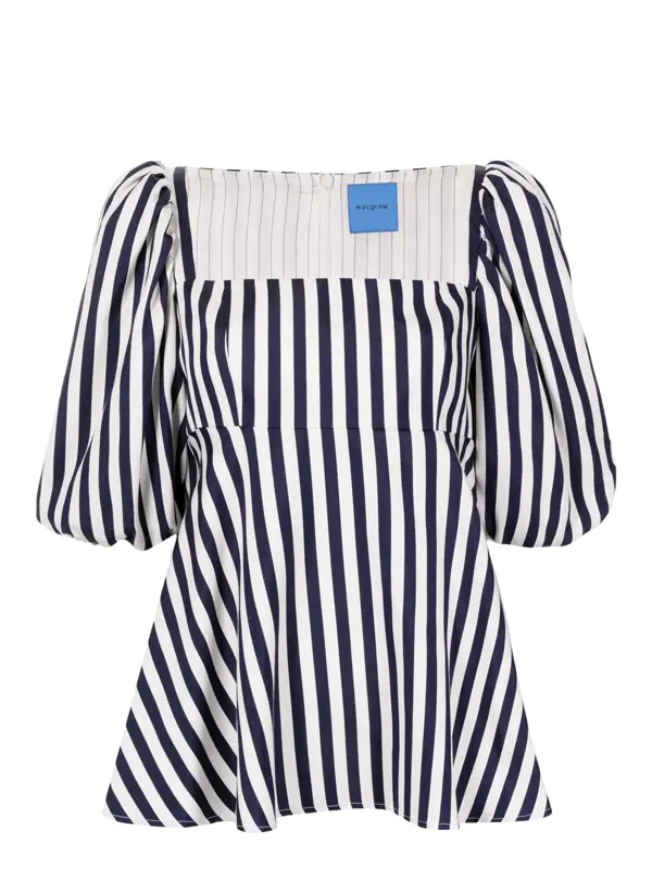 MACGRAW Vienna Striped Top - Blue