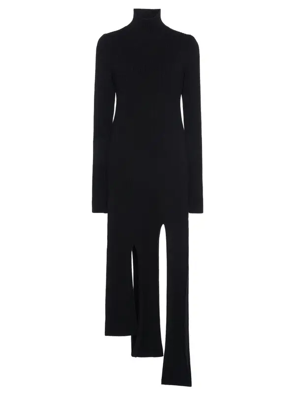 Bottega Veneta Ribbed Knit Mini Dress - Black