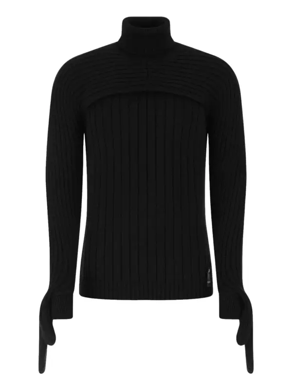 Fendi Convertible Roll-neck Jumper - Black