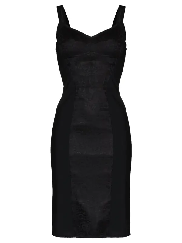 Dolce & Gabbana Floral Jacquard Midi Dress - Black