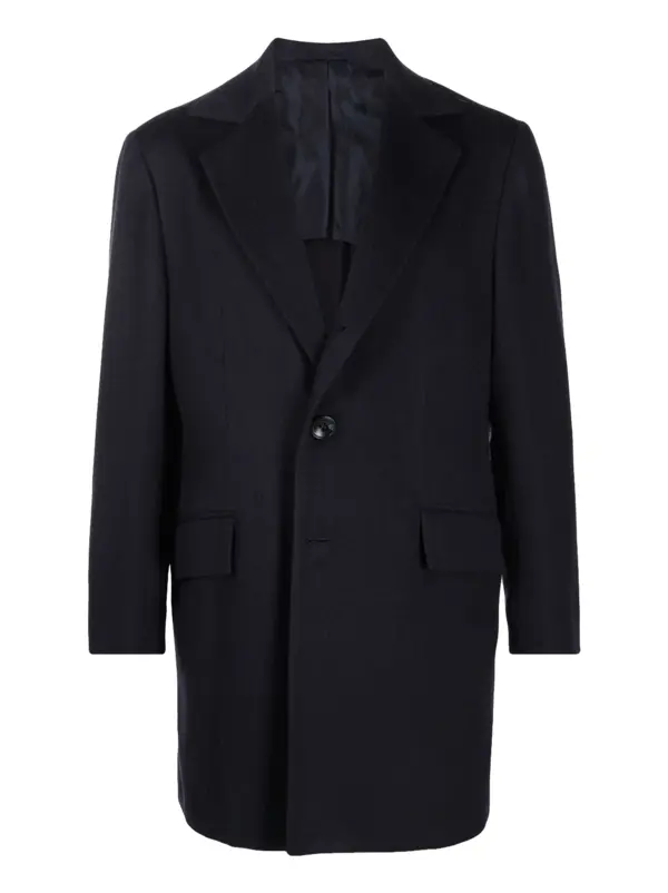 Kiton Notched Lapel Thigh-length Blazer - Blue