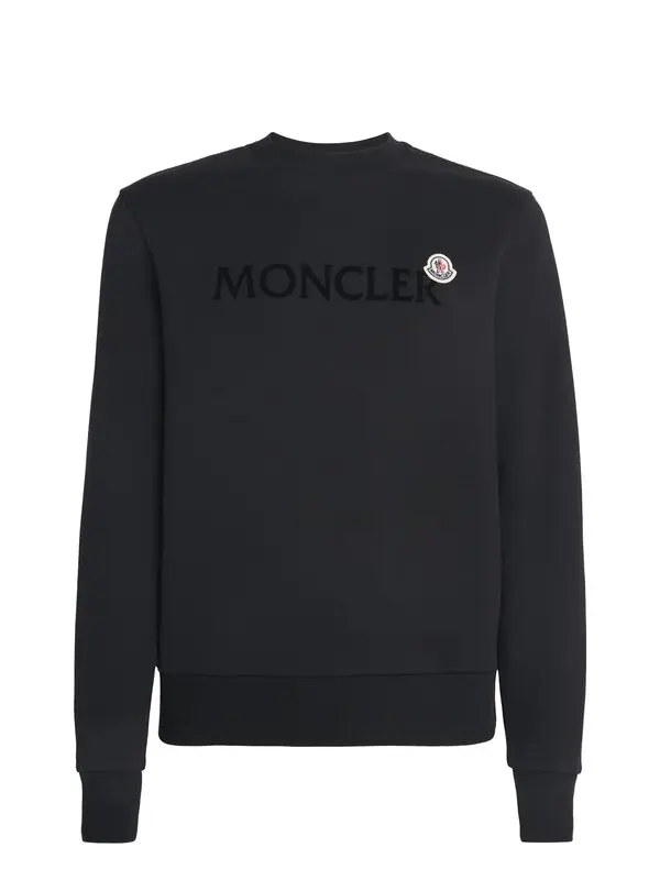 Moncler Cotton Logo Sweatshirt - Black