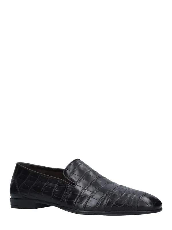 BROTINI Crocodile Leather Slippers - Brown
