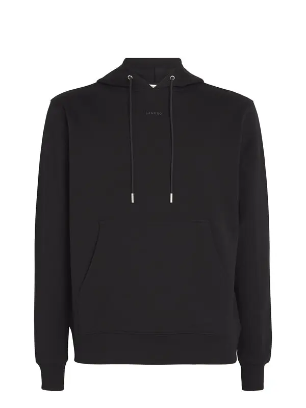 Sandro Cotton Logo Hoodie - Black