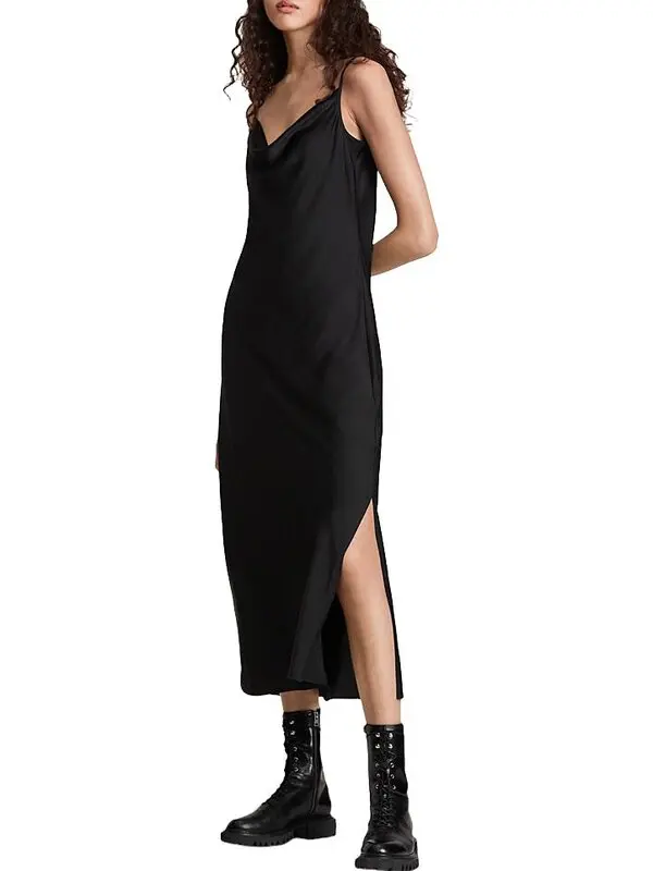 All Saints Hadley Cowl Slip Dress - Black
