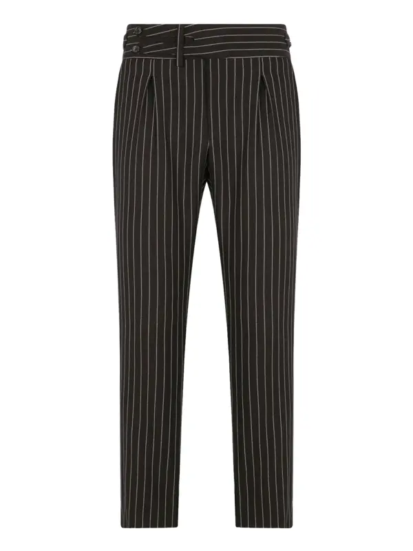 Dolce & Gabbana Pinstriped Tailored Trousers - Black