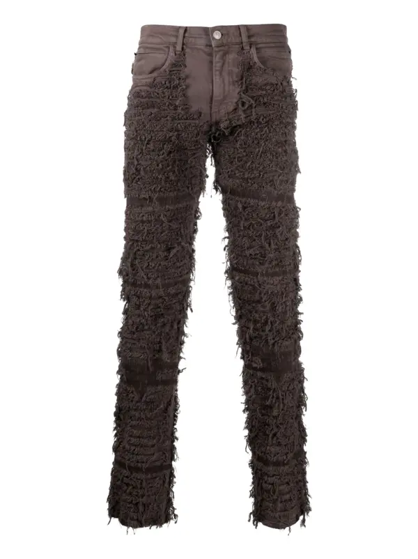 1017 Alyx 9sm Frayed Slim-fit Jeans - Brown