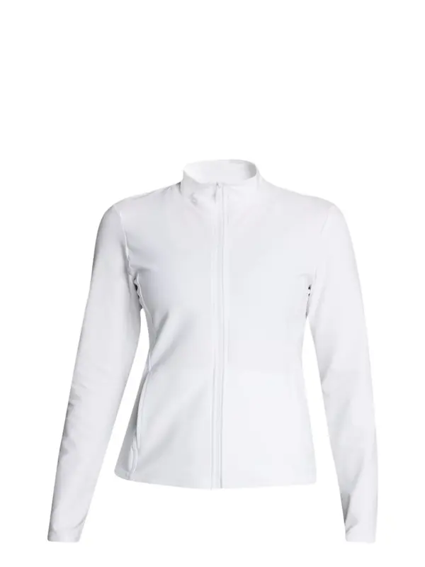 Beyond Yoga On The Go Mock-neck Jacket - Cloud White