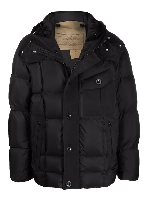TEN C Hooded Padded Jacket - Black