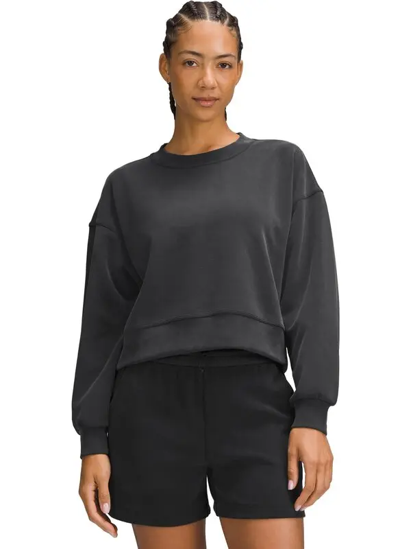 Lululemon Softstreme Oversized Cropped Crew - Black