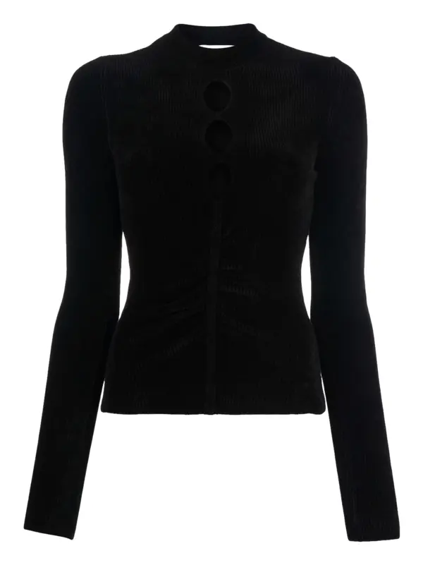 MSGM Cut-out Knit Top - Black