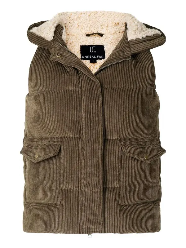UNREAL FUR Berkeley Padded Vest - Brown