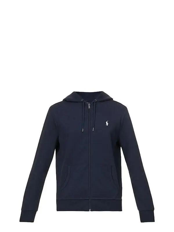 Ralph Lauren Long-sleeved Double-knit Relaxed-fit Jersey Hoodie - Aviator Navy