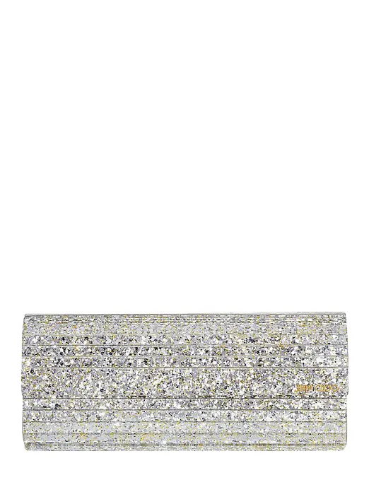 JIMMY CHOO Sweetie Glitter Acrylic Clutch - Champagne