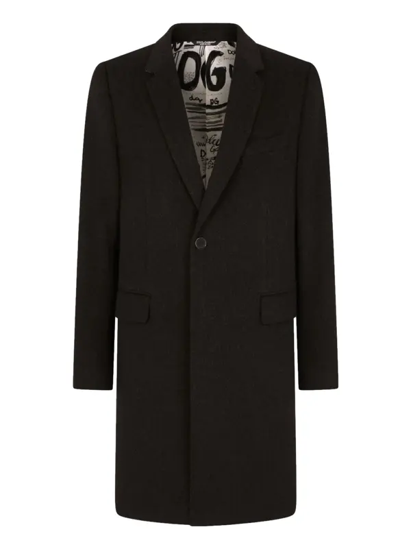 Dolce & Gabbana Single-breasted Wool-cashmere Coat - Grey