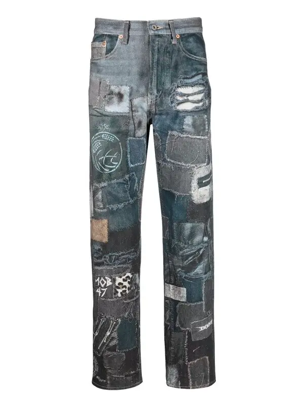 DOUBLET Patch-detail Denim Jeans - Blue