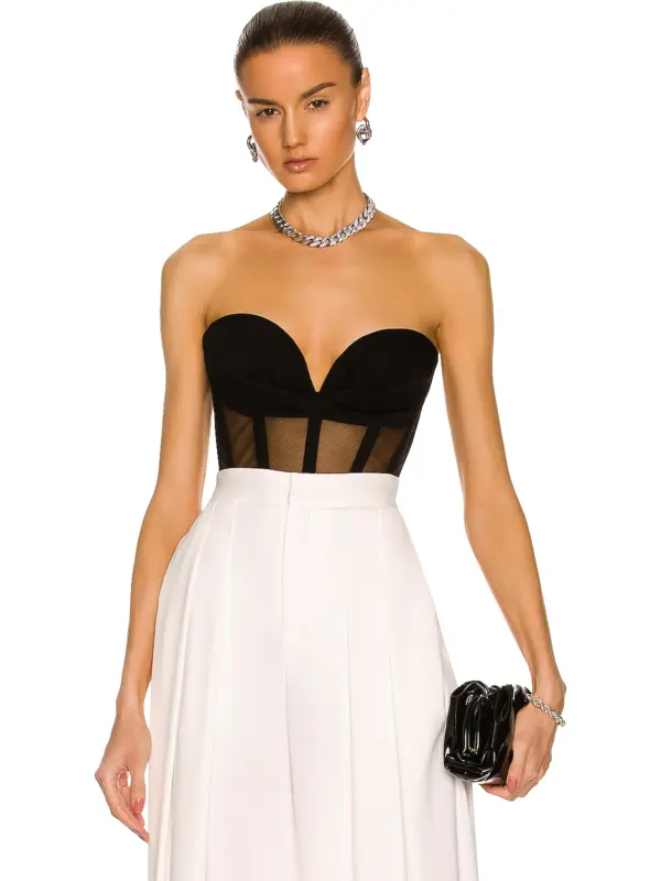 MONOT Bustier Bodysuit - Black