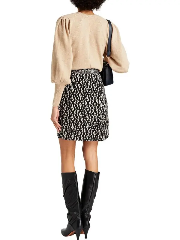Ba&sh Iliade Wrap-effect Printed Mini Skirt - Black