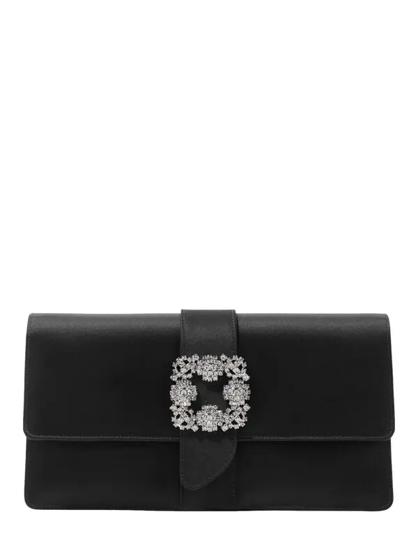 Manolo Blahnik Capri Crystal-embellished Clutch - Black