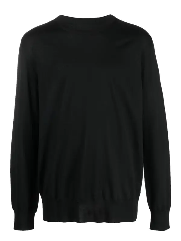 JIL SANDER Wool-knit Crew-neck Jumper - Black