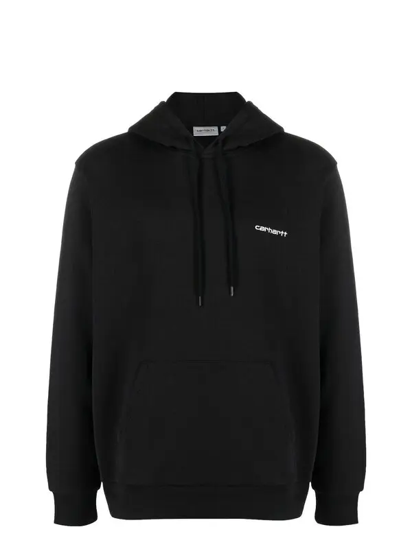 Carhartt Work In Progress Script Embroidered Pullover Hoodie - Black