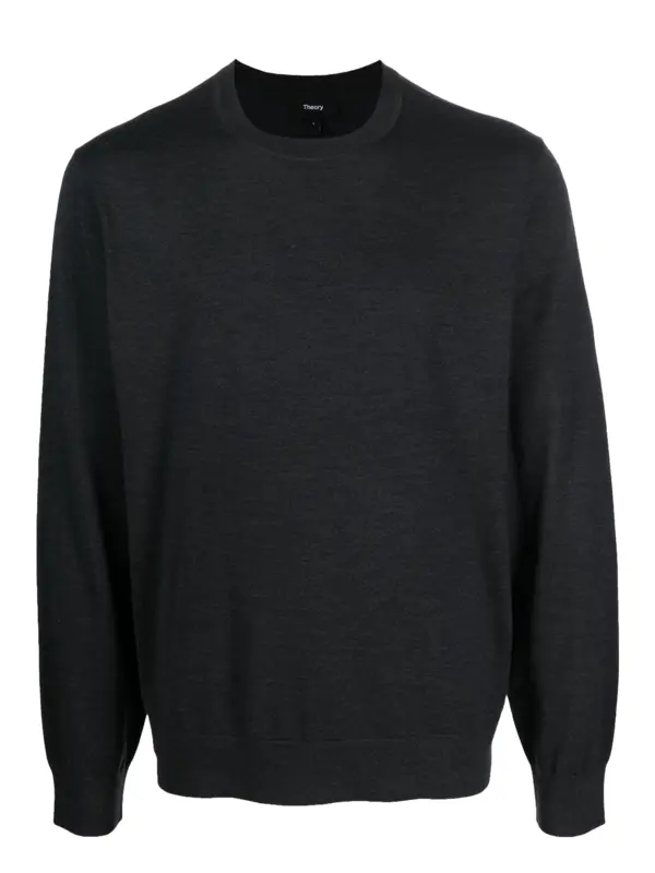 Theory Crew-neck Pullover Jumper - Grey